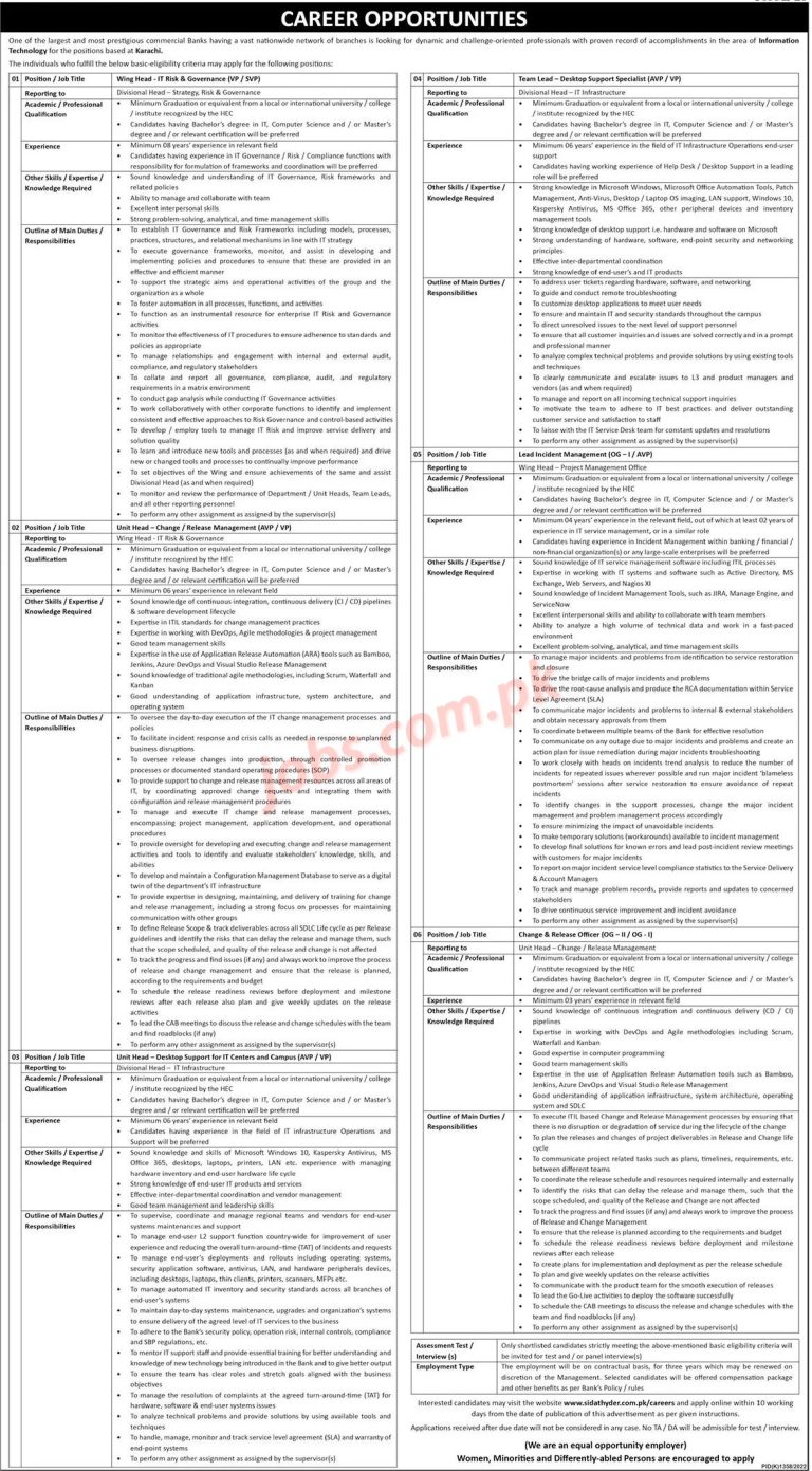 Pakistan Commercial Bank Jobs 2022 General Banking Officers, Unit Heads ...